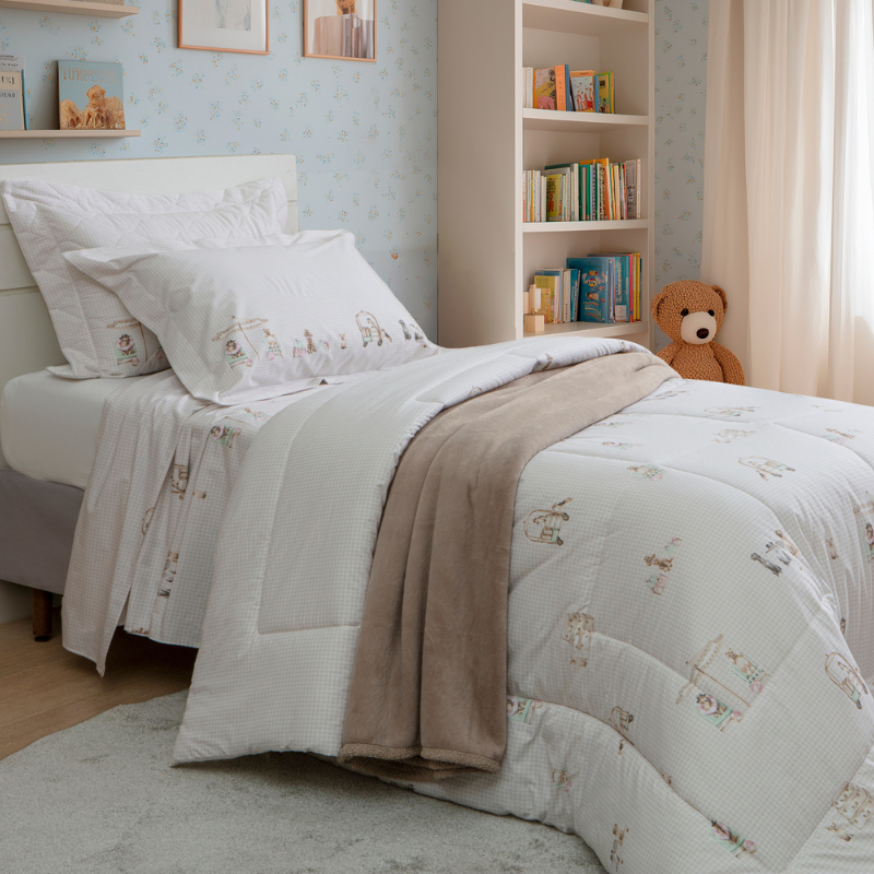 Cobre Leito Solteiro Kacyumara Percal 200 Fios 100% Algodão Vida Bela ...